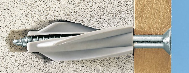 4X Nylon Aircrete Anchor Spiral Shape Wall Plugs Raw Fixings Gas ...